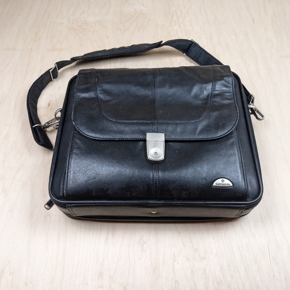 Samsonite | Bags | Samsonite Leather Toploader Laptop Casemini Suitcase ...